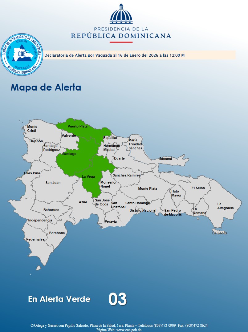 COE emite alerta verde para tres provincias por lluvias